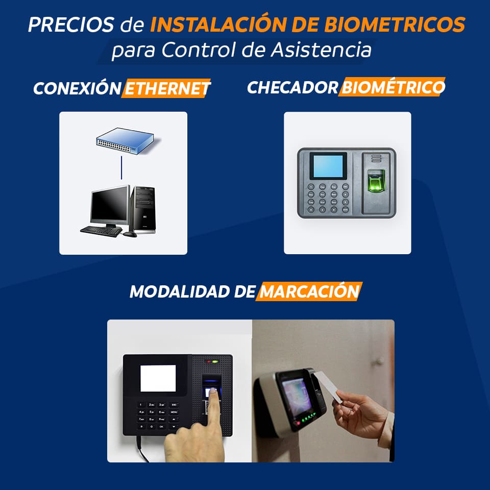 Precios INSTALACIÓN de CONTROL de ASISTENCIA biometrico